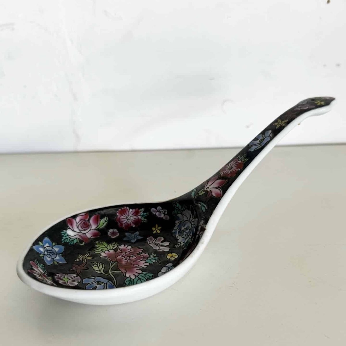 Hand Painted Porcelain Spoon – Dolphin & Flamingo