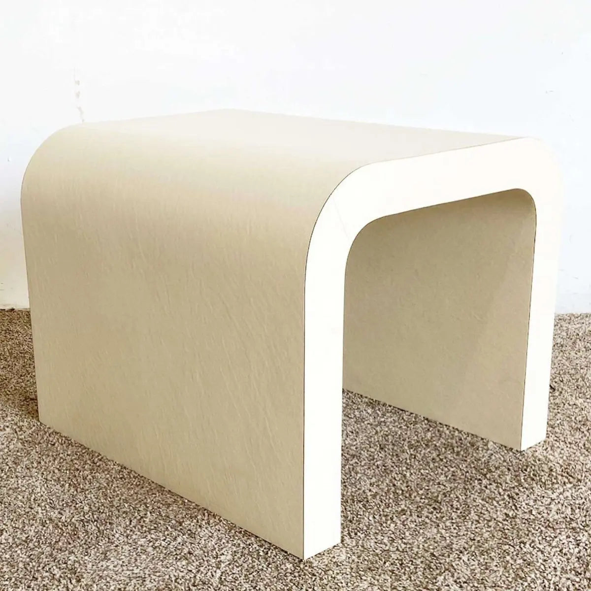 Postmodern Cream Textured Laminate Waterfall Side Table – Dolphin ...