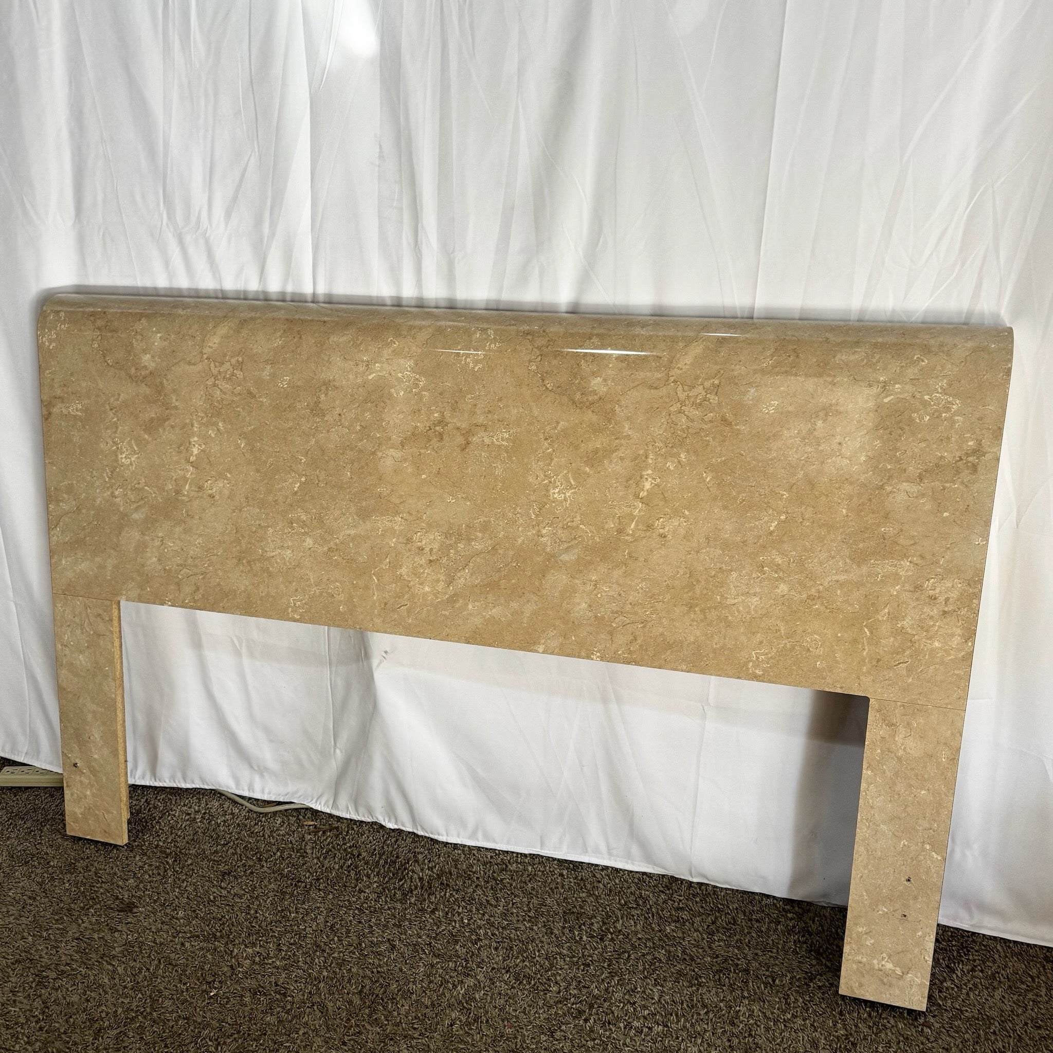 Postmodern Faux Marble Queen Headboard – Dolphin & Flamingo