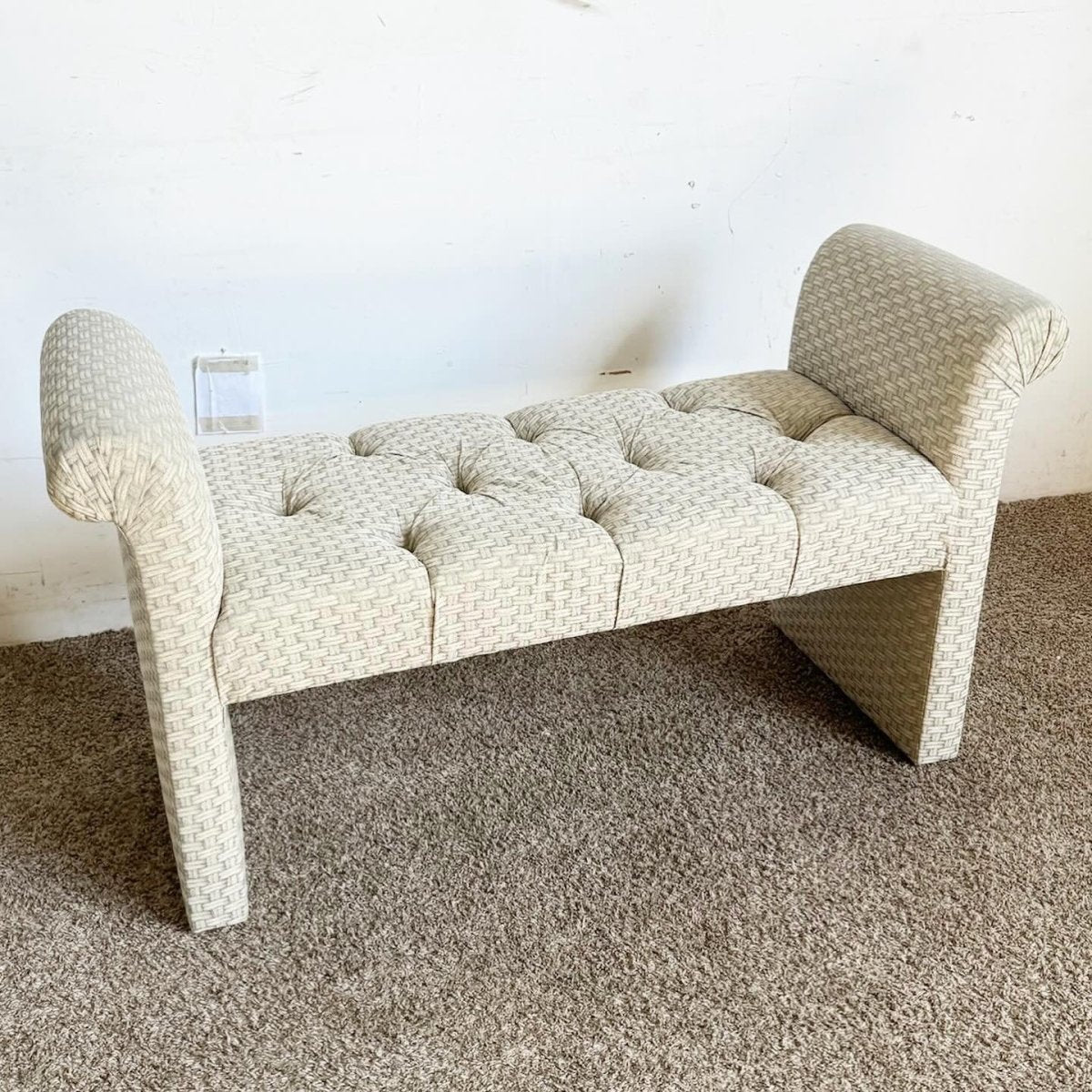 Green Tufted Postmodern Bench – Dolphin & Flamingo