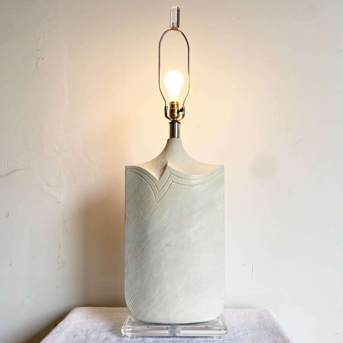 Postmodern Oversized Ceramic and Lucite Table Lamp by Casual Lamps ...