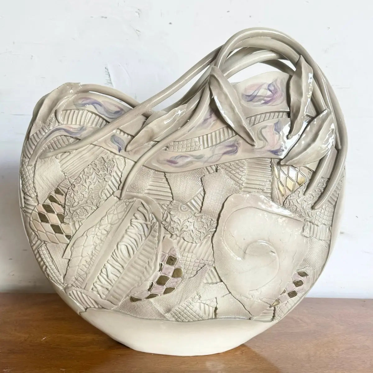 Vintage Pottery Vase by Gail Markiewicz – Dolphin & Flamingo